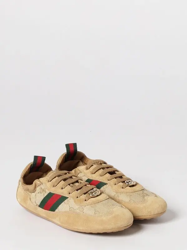 Gucci Calfskin Embossed Sneakers - Cream