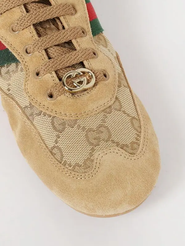 Gucci Calfskin Embossed Sneakers - Cream