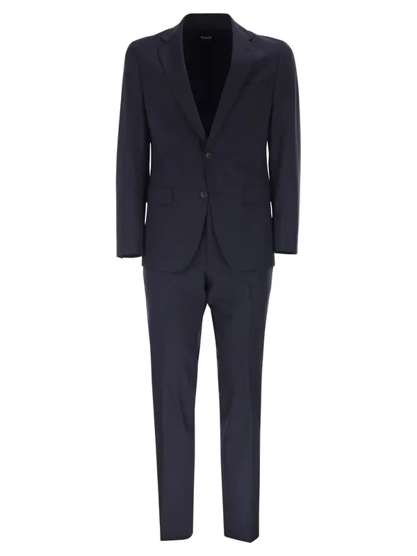 BOSS Stretch Virgin Wool Blend Suit - Blue