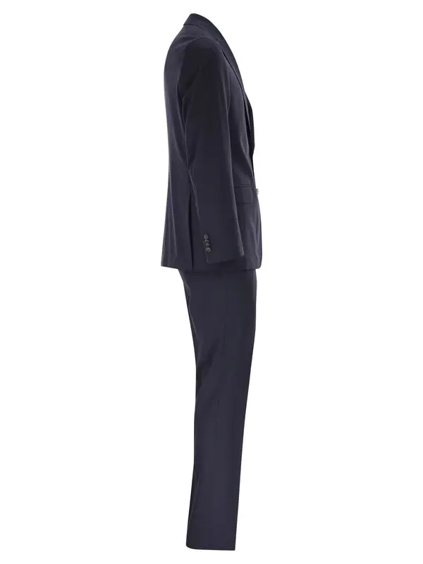 BOSS Stretch Virgin Wool Blend Suit - Blue