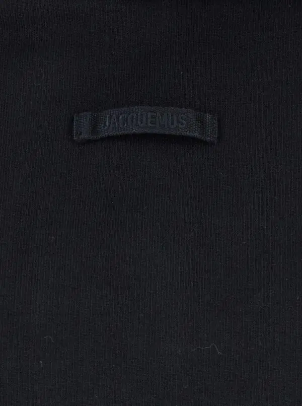 Jacquemus Le Hoodie Gros Grain Cropped Hoodie - Black