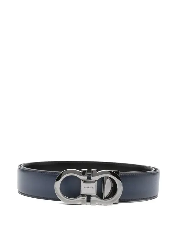FERRAGAMO Double Gancini Belt - Gray