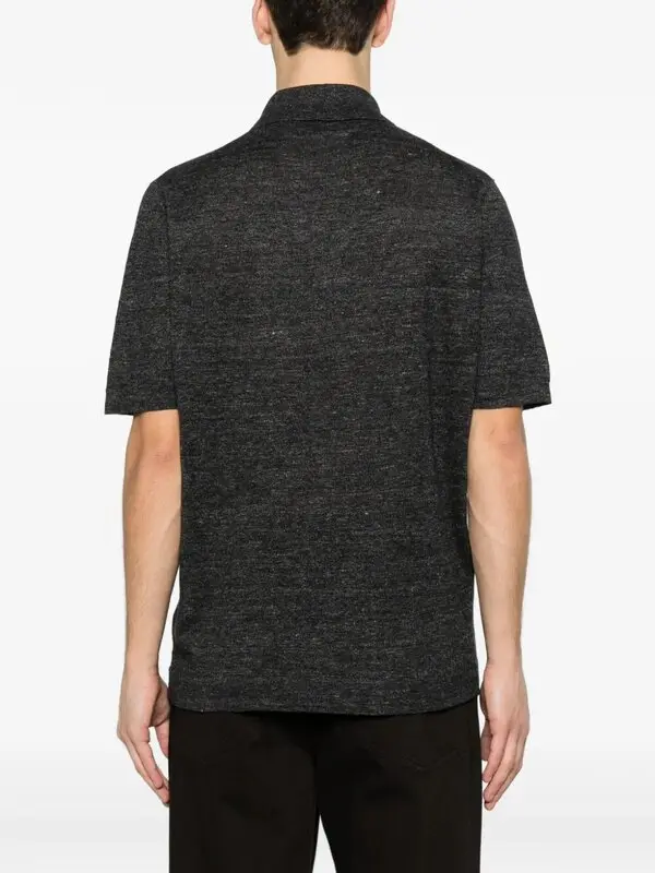 Brunello Cucinelli Linen And Cotton Knit Polo - Gray