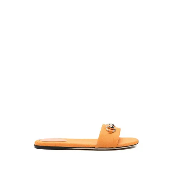 Gucci Horsebit Detail Patterned Slip-on Slides