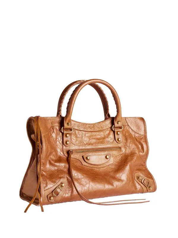 Balenciaga Le City Medium Bag In Arena Leather - Brown