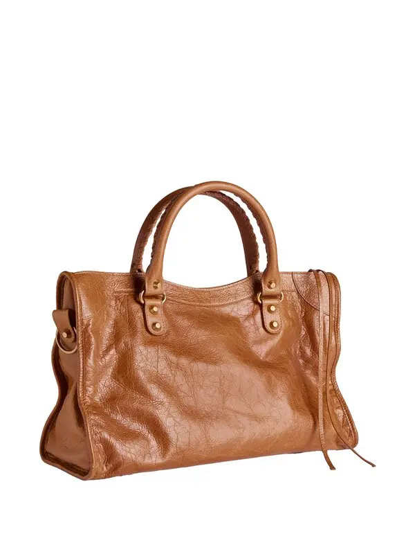 Balenciaga Le City Medium Bag In Arena Leather - Brown