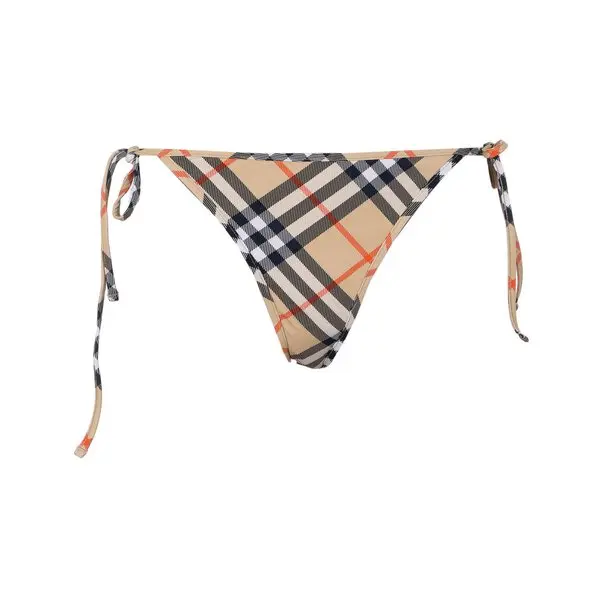 Burberry Checked Bikini Bottoms - Brown