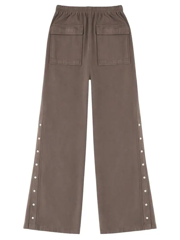 Rick Owens Wide Leg Sweatpants With Snap Button Detailing - Brown