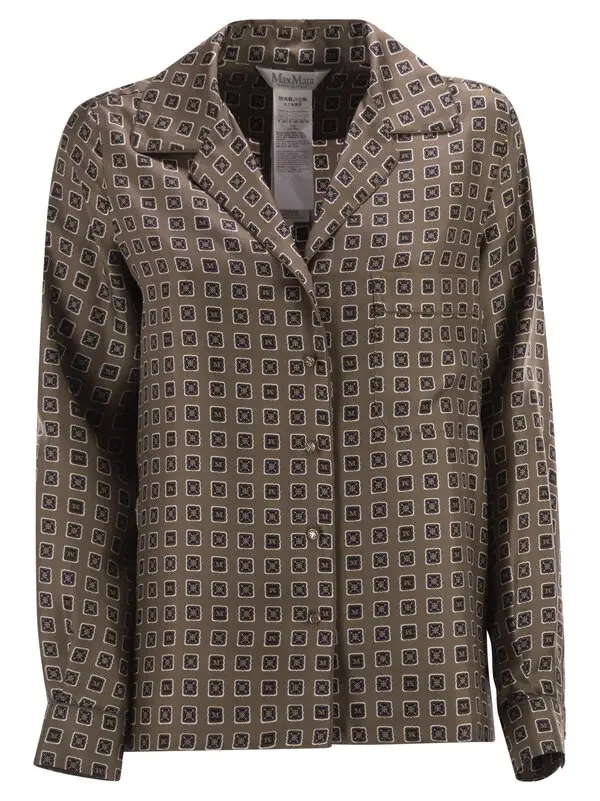 Max Mara Printed Silk Shirt - Brown