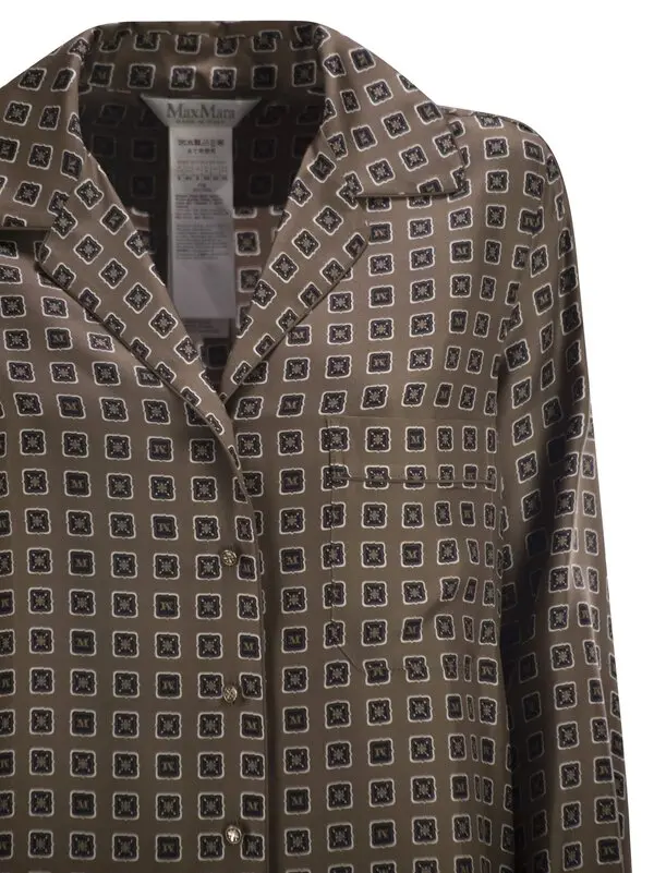 Max Mara Printed Silk Shirt - Brown