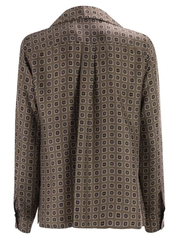 Max Mara Printed Silk Shirt - Brown