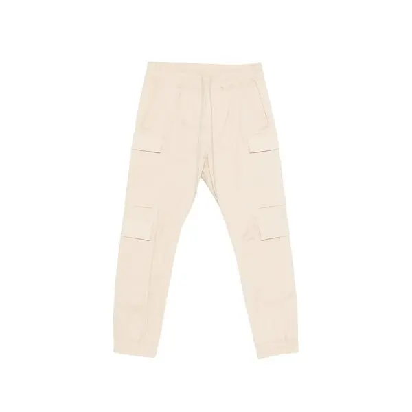 Rick Owens Beige Cotton Blend Tapered Cargo Trousers