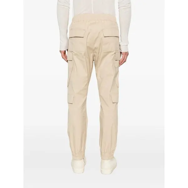 Rick Owens Beige Cotton Blend Tapered Cargo Trousers