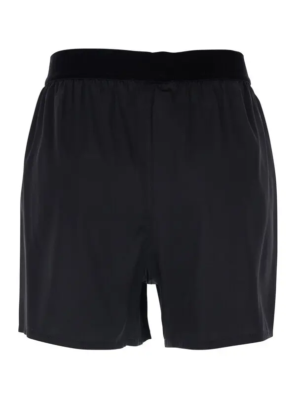 TOM FORD Stretch Silk Shorts With Logo Lettering - Black