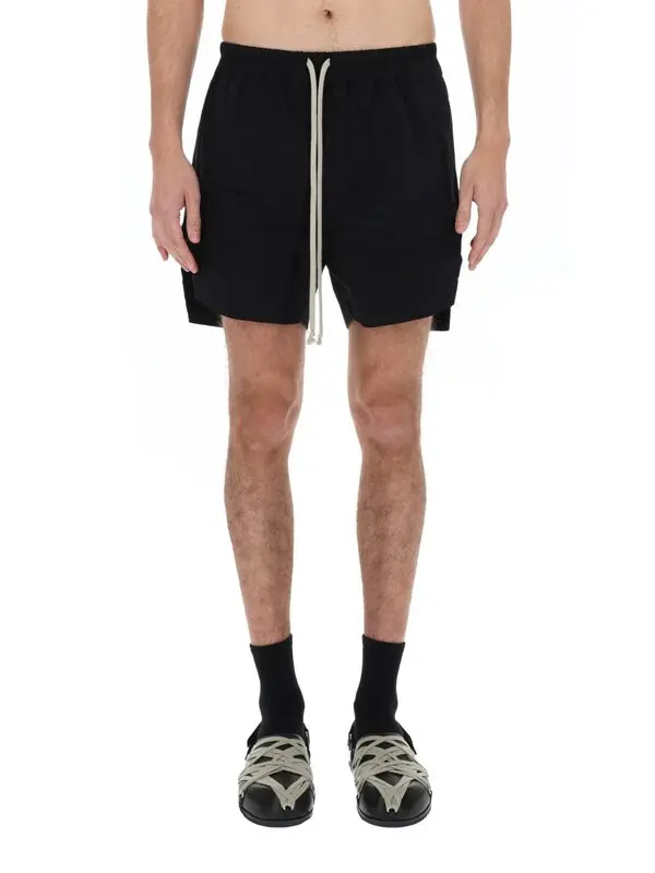 Rick Owens Cotton Drawstring Shorts - Black