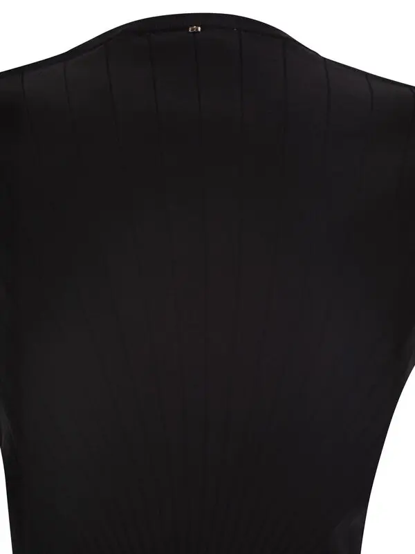 Sportmax Ribbed Viscose Blend Jumper With Voluminous Shoulders And Fitted Waist - Black