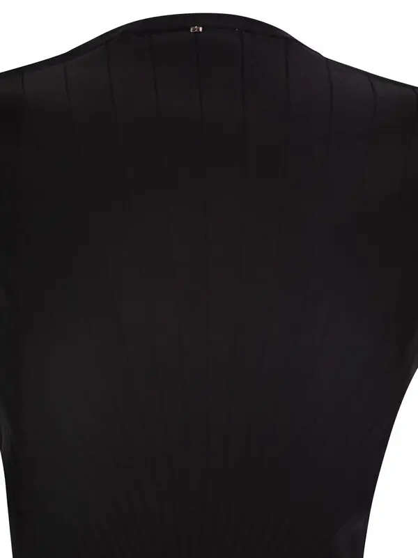 Sportmax Ribbed Viscose Blend Jumper With Voluminous Shoulders And Fitted Waist - Black