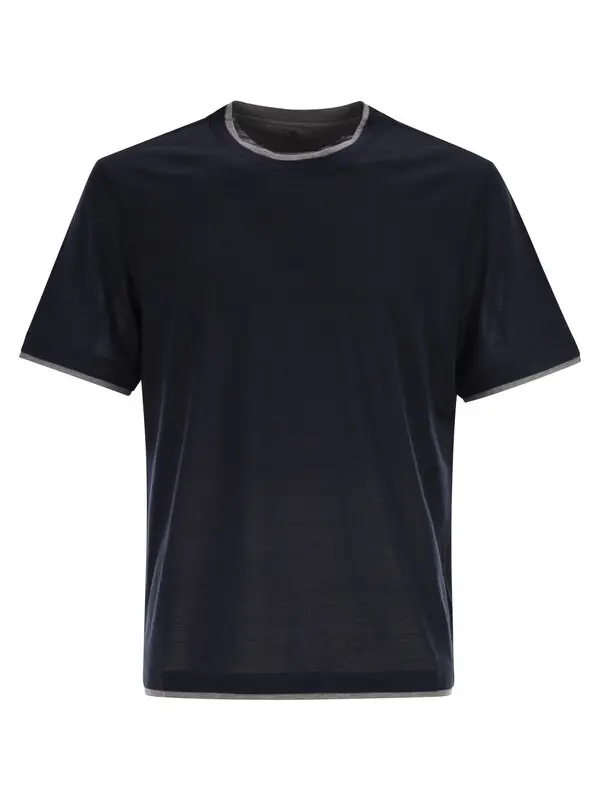 Brunello Cucinelli Silk And Cotton T-shirt - Blue