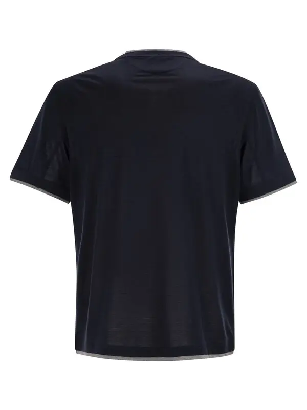Brunello Cucinelli Silk And Cotton T-shirt - Blue