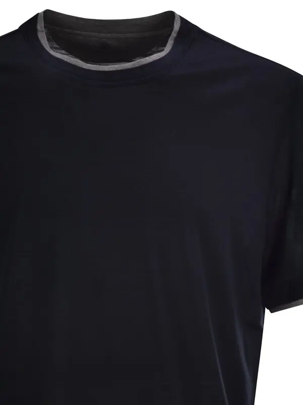Brunello Cucinelli Silk And Cotton T-shirt - Blue
