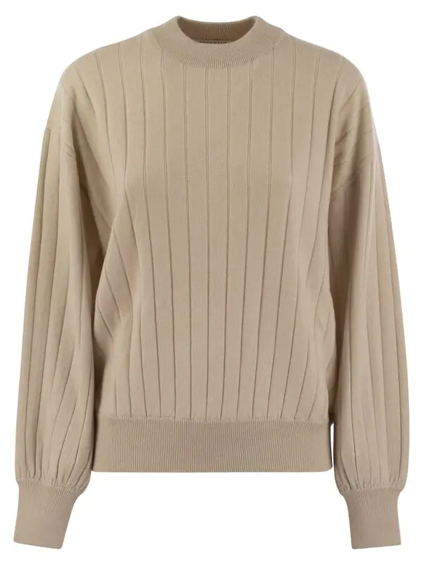 Brunello Cucinelli Cashmere V-neck Sweater With Necklace Detail - Cream