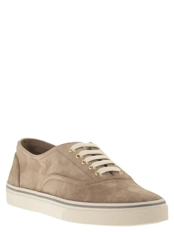 Brunello Cucinelli Reversed Calfskin Lace-up Trainers