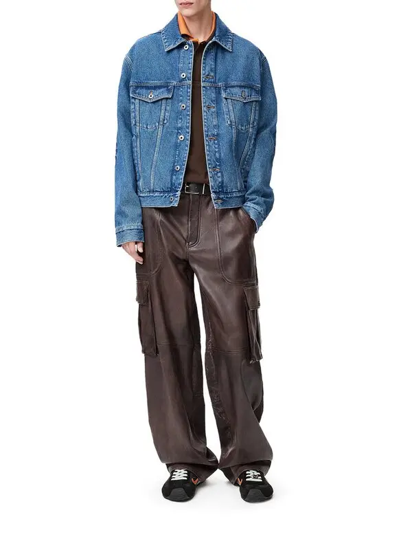Loewe Anagram Embroidered Denim Jacket - Multicolor