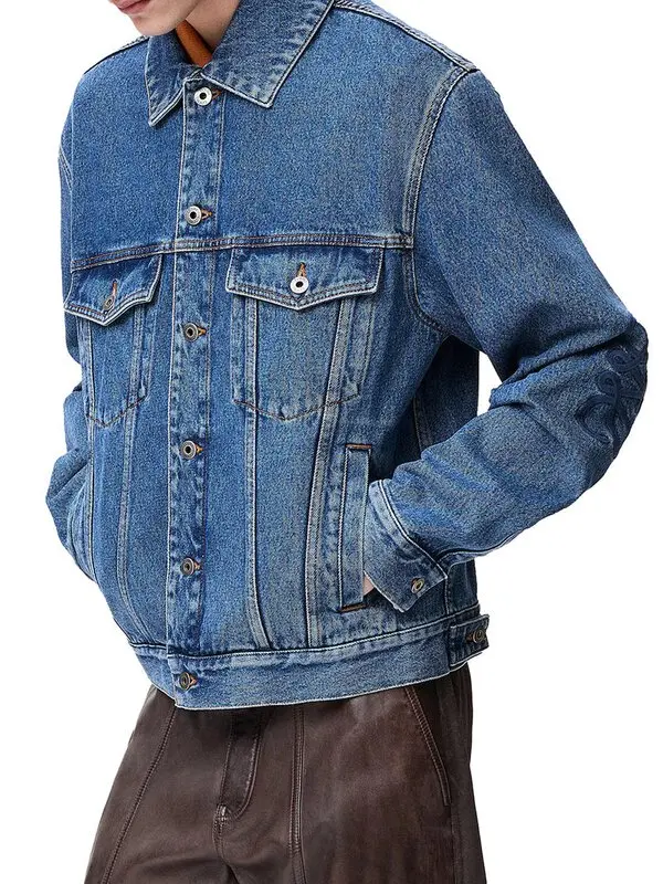 Loewe Anagram Embroidered Denim Jacket - Multicolor