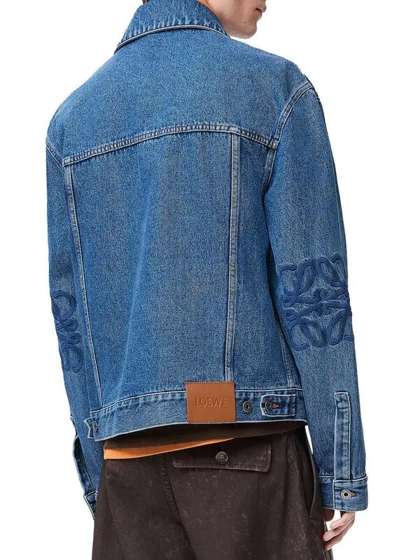 Loewe Anagram Embroidered Denim Jacket - Multicolor