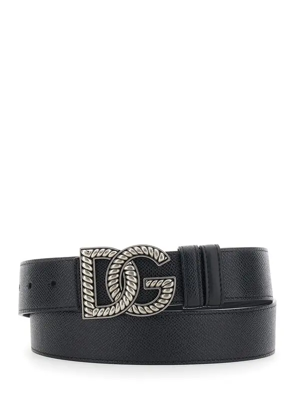 Dolce & Gabbana Leather Belt With Logo Plate - Multicolor