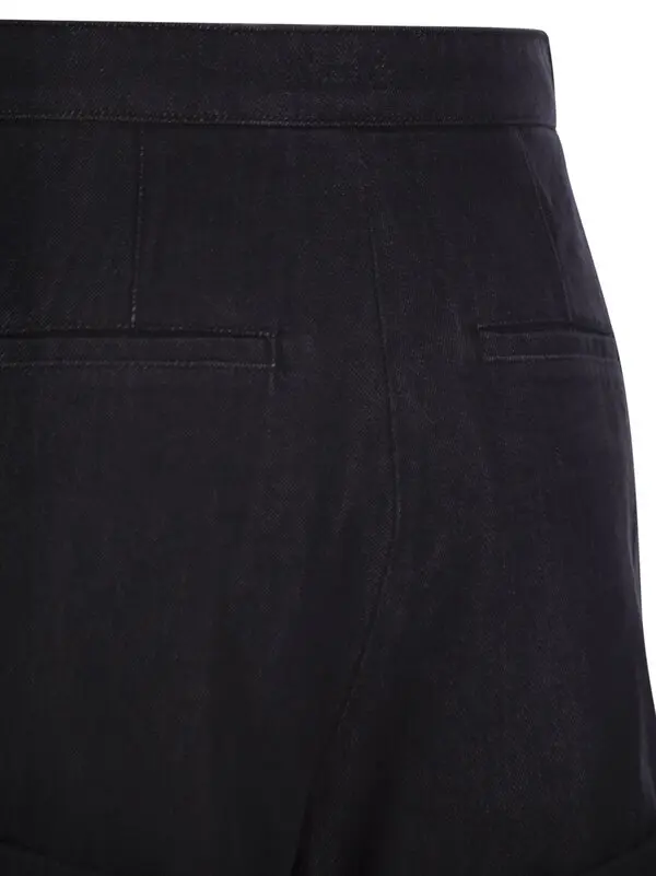 Max Mara High-waisted Denim-effect Cotton Shorts - Blue