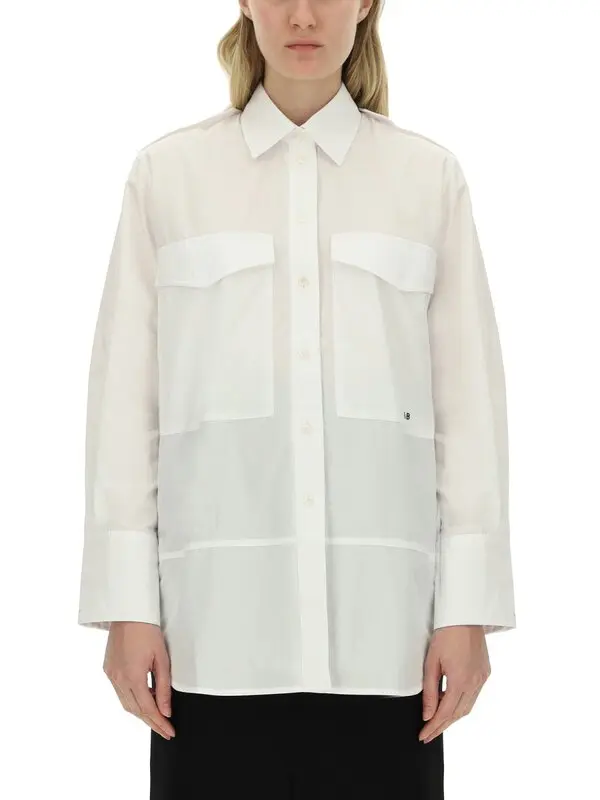 Victoria Beckham Oversize Pocket Shirt - White