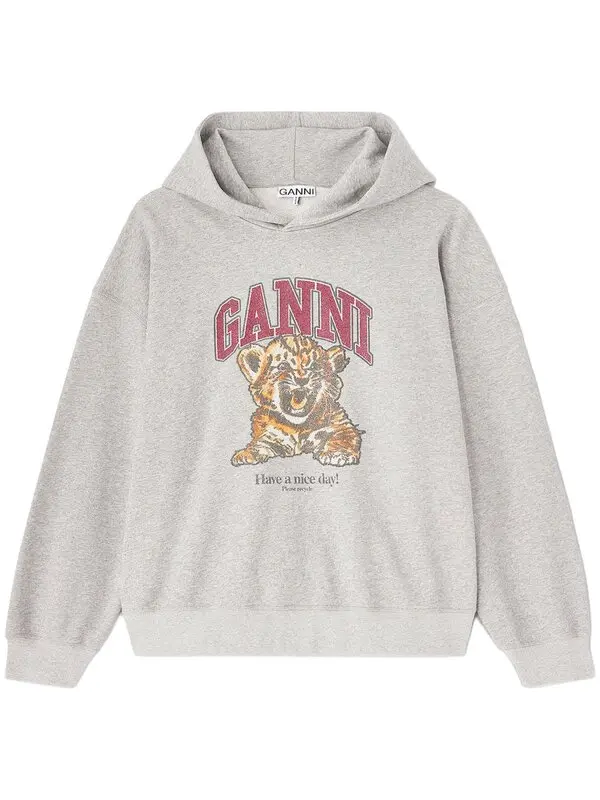 GANNI Logo Sweatshirt - Gray