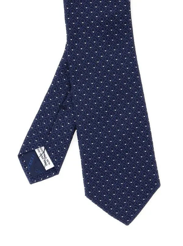 FERRAGAMO Silk Geometric Motif Neck Tie