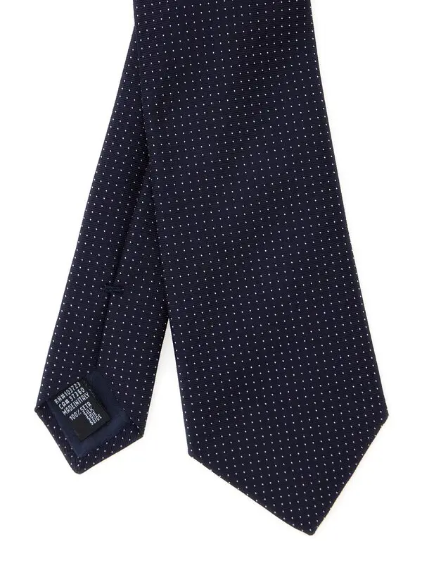 Giorgio Armani Navy Polka Dot Silk Neck Tie - Multicolor