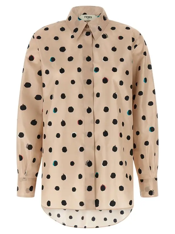 Fendi Falena Dots Print Silk Shirt - Pink