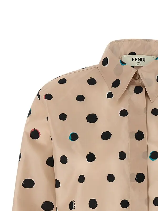 Fendi Falena Dots Print Silk Shirt - Pink