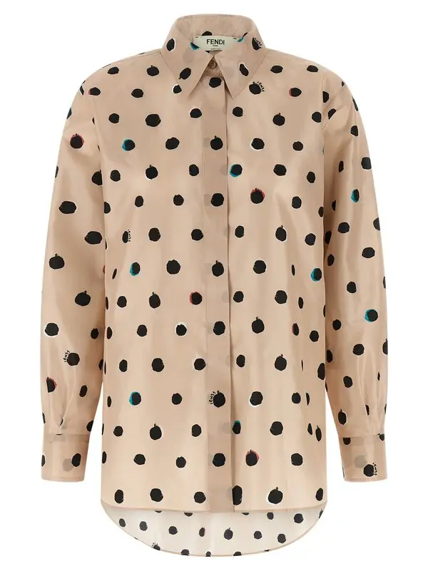 Fendi Falena Dots Print Silk Shirt - Pink