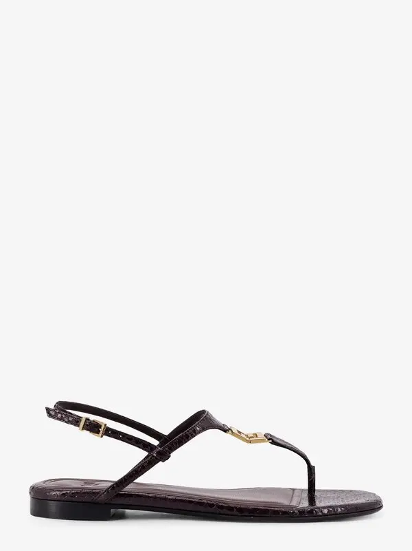 Fendi Fold Leather Sandals With Reptile Effect - Multicolor