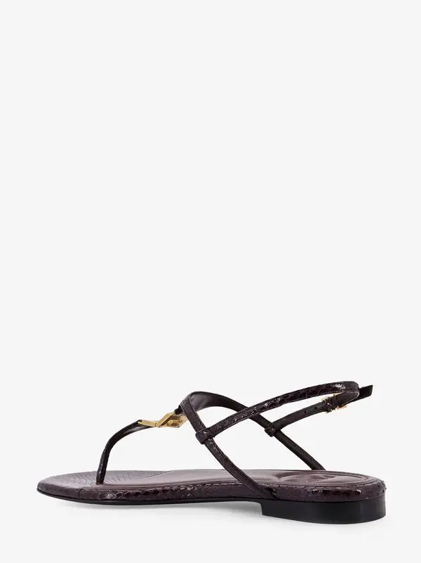 Fendi Fold Leather Sandals With Reptile Effect - Multicolor