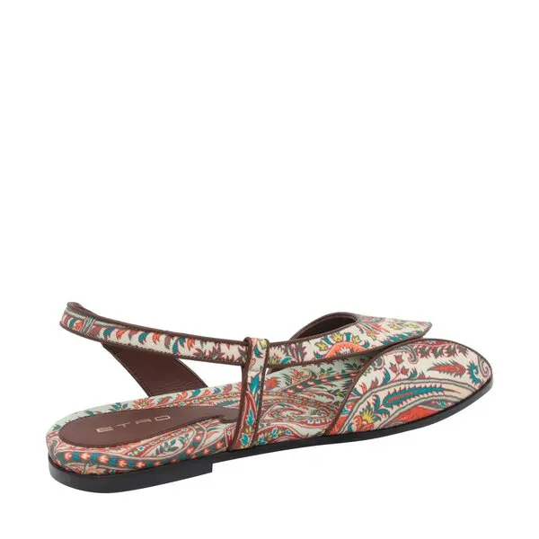 Etro Floral Paisley Motif Slingback Sandals