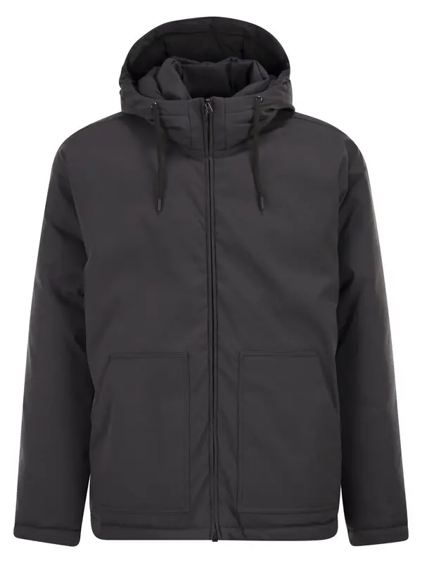 Herno Cotton Feel Jacket With Down Padding And Drawstring Hood - Multicolor