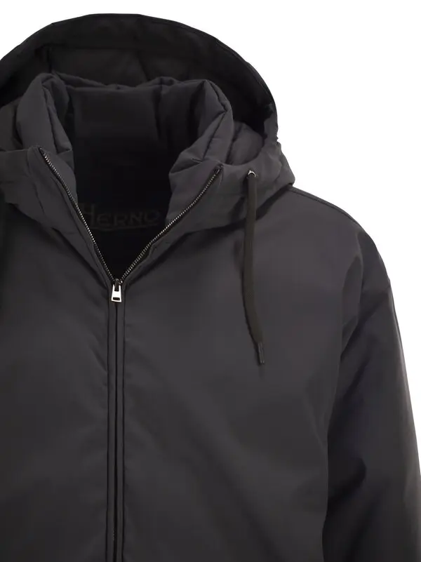 Herno Cotton Feel Jacket With Down Padding And Drawstring Hood - Multicolor