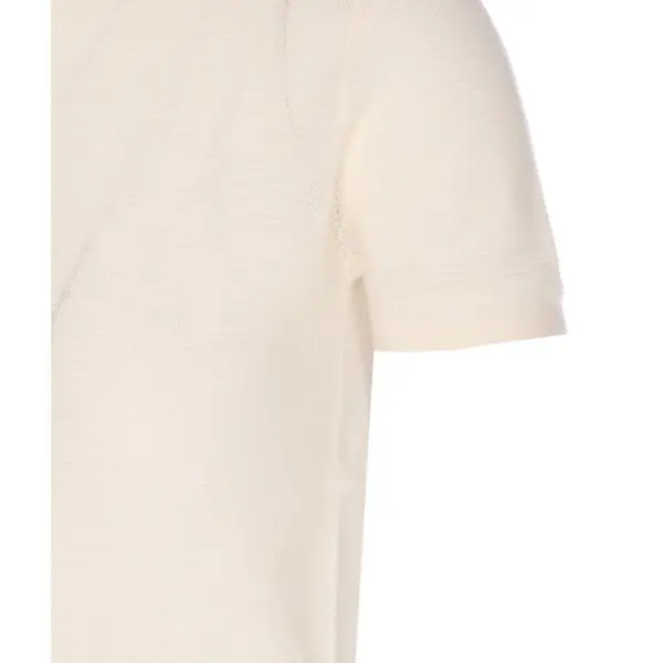 LISA YANG Cashmere Crew Neck Short Sleeve T-shirt - White