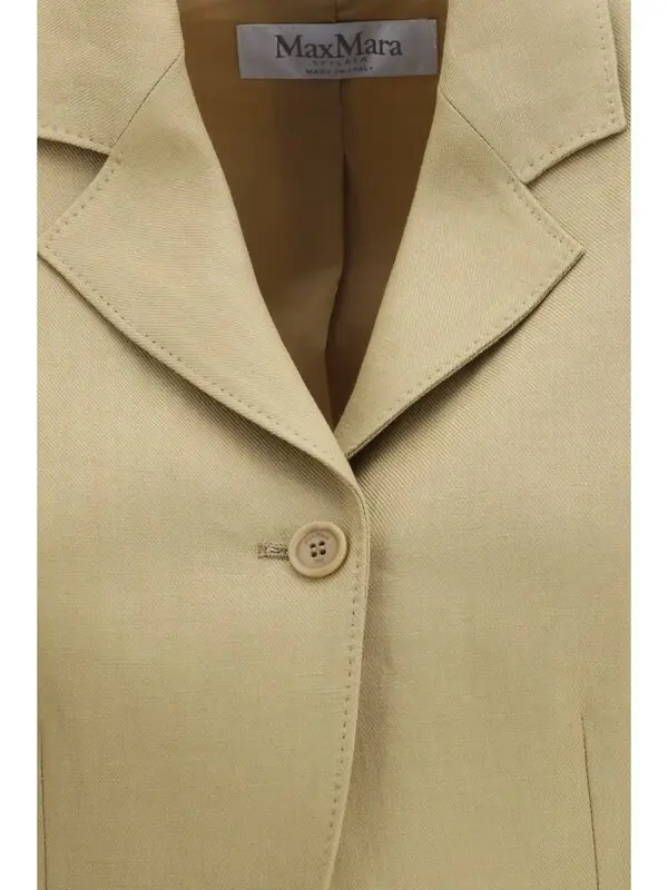 Max Mara Buono Linen Cropped Jacket - Cream