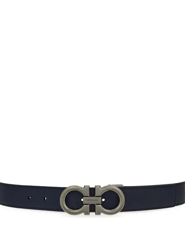 FERRAGAMO Gancini Grained Leather Reversible Belt