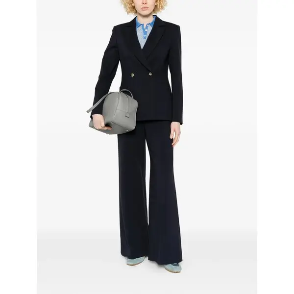 Harris Wharf London Navy Double-breasted Blazer