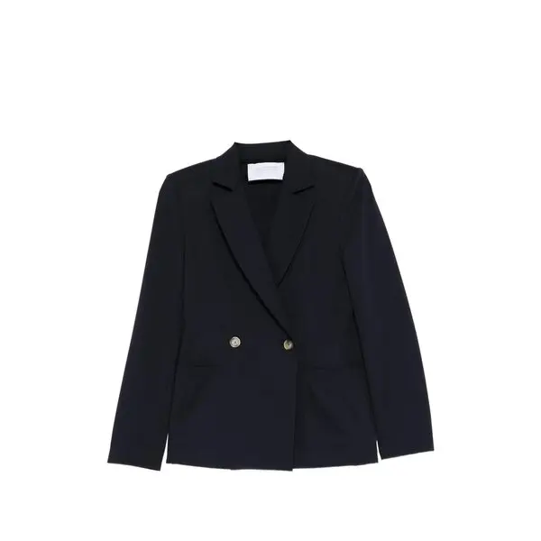 Harris Wharf London Navy Double-breasted Blazer - Blue