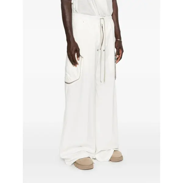 Rick Owens Cotton Drawstring Waist Zip Detail Trousers