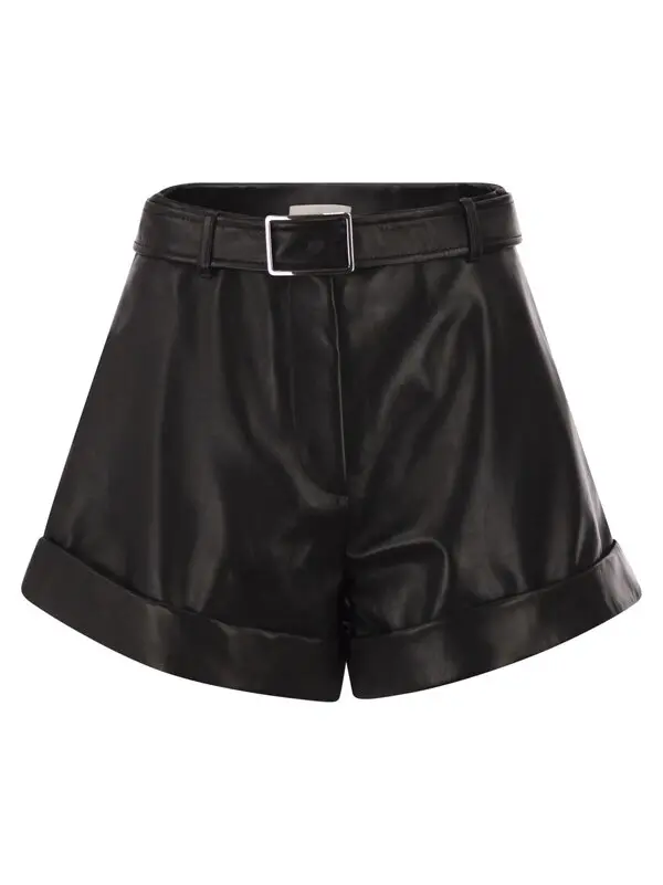 Sportmax Leather Bermuda Shorts - Black
